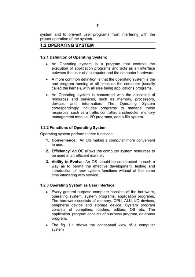 M.c.a. (sem ii) operating systems | PDF