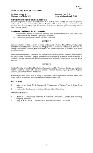 M.tech.(cse) (regular) part i(semester i & ii) | PDF