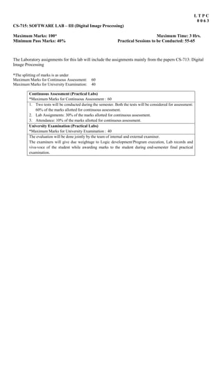 M.tech.(cse)(regular) part ii(semester iii & iv)1 | PDF