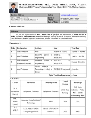 M.Venkateshkumar Profile | PDF