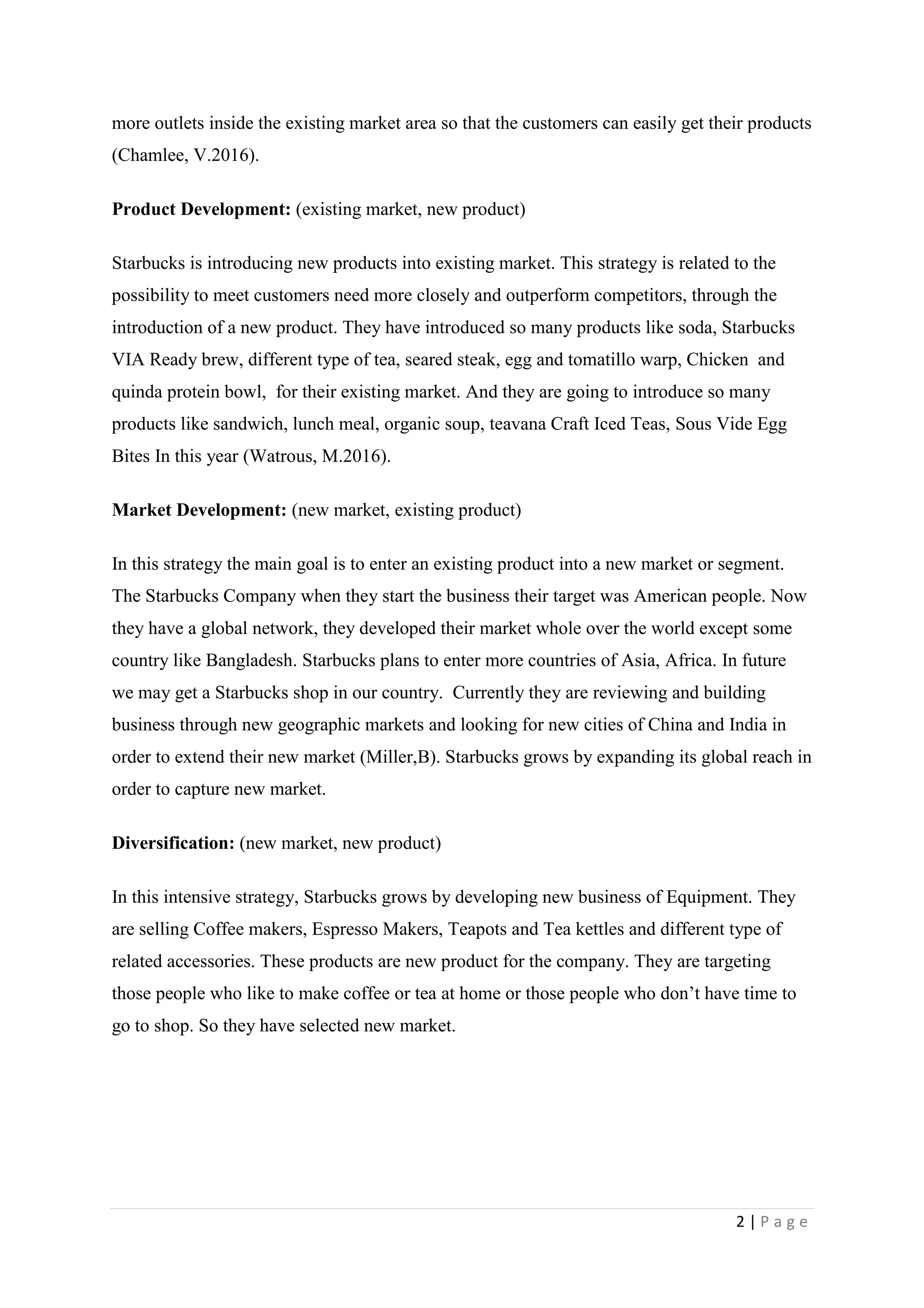 Intensive Growth strategies of Starbucks Coffee | PDF