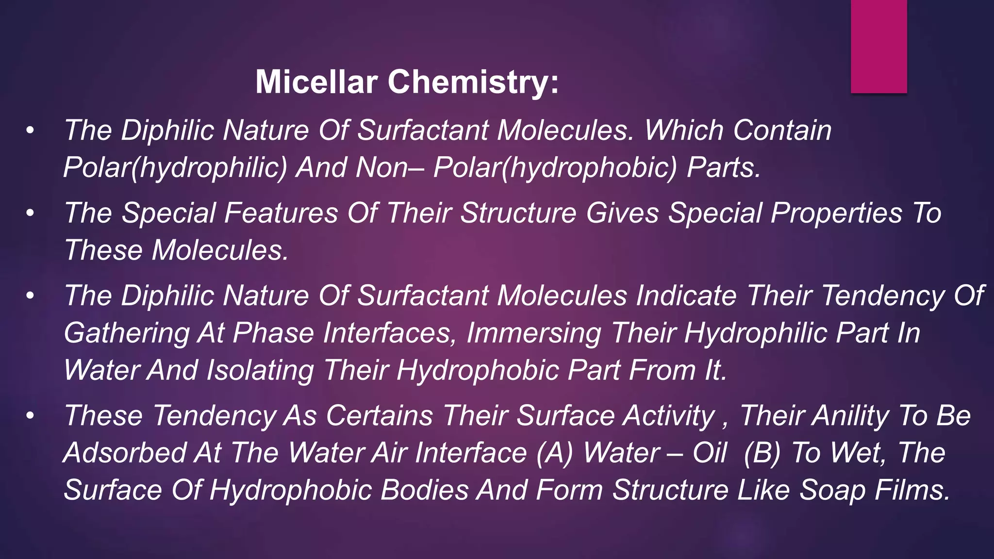 MICELLAR CHEMISTRY | PPTX
