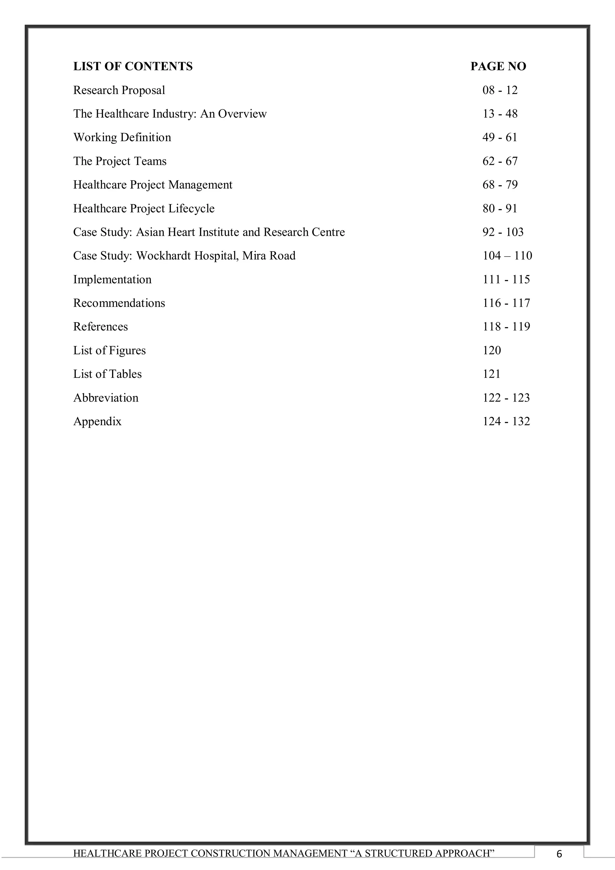 Master of Architecture Thesis Healthcare Project management "A Structure Approach" | PDF
