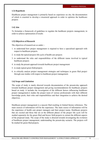 Master of Architecture Thesis Healthcare Project management "A ...