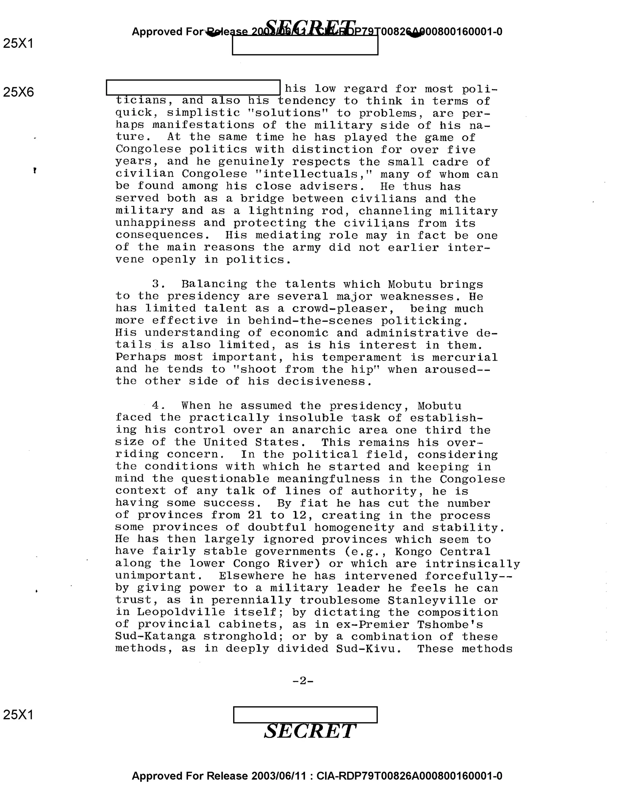 Portrait of Mobutu by the CIA | PDF