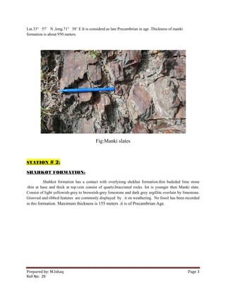 M.ishaq field reportoka2 | PDF | Geology | Science