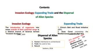 Invasion Ecology: Expanding Trade and the Dispersal of Alien Species | PPTX