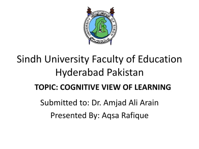 Cognitive Views of Learning | PPTX | Education
