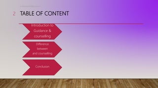 Difference Between Guidance & Counseling | PPTX