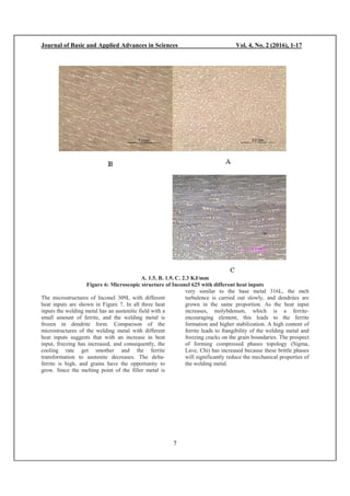 Effect of welding heat input on the microstructure of dissimilar metals ...