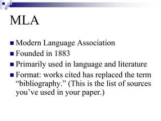 MLA works cited list | PPT