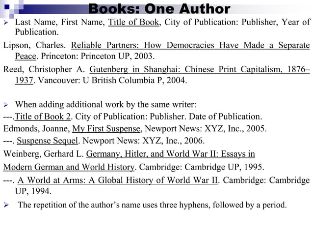 MLA works cited list | PPT