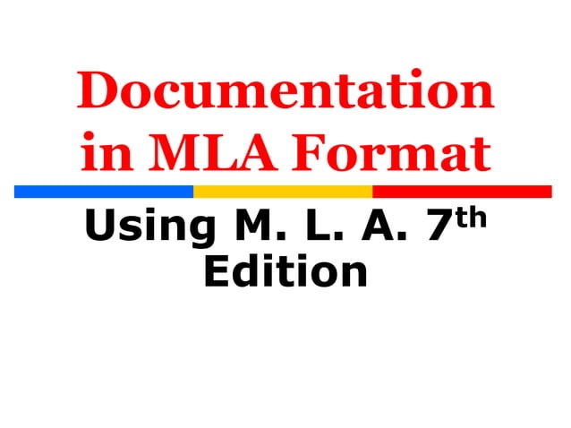 MLA works cited list 7th edition | PPT