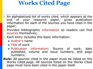 MLA works cited list 7th edition | PPT