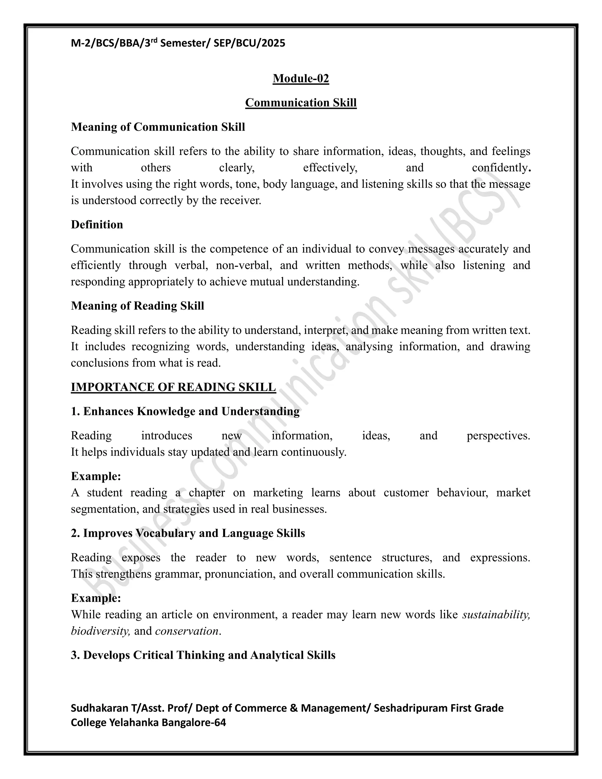 Business communication skill Module-2 SEP | PDF