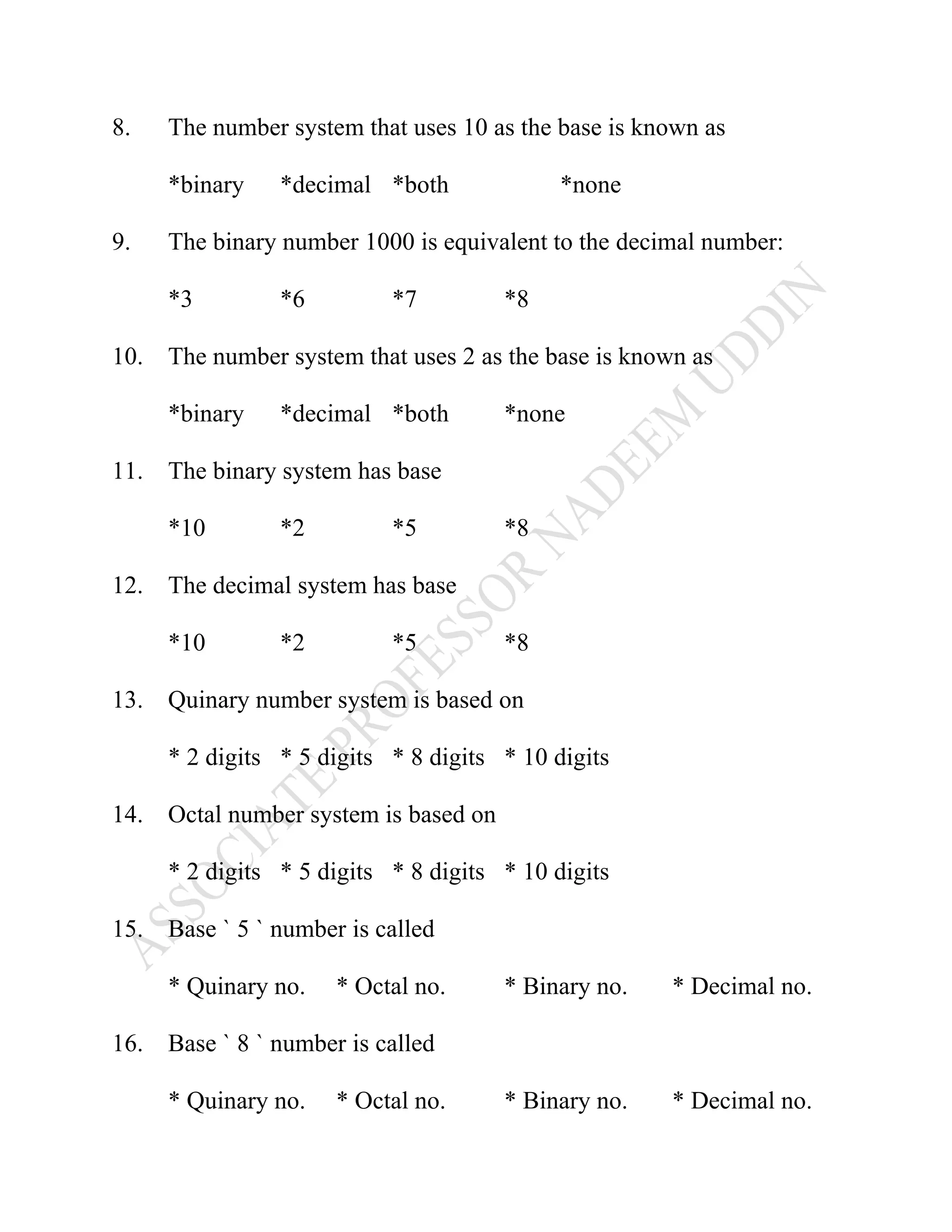 M.c.qs -1(number systems) | PDF