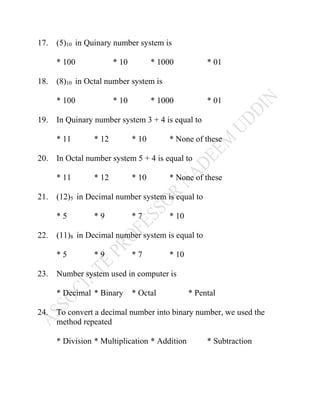 M.c.qs -1(number systems) | PDF