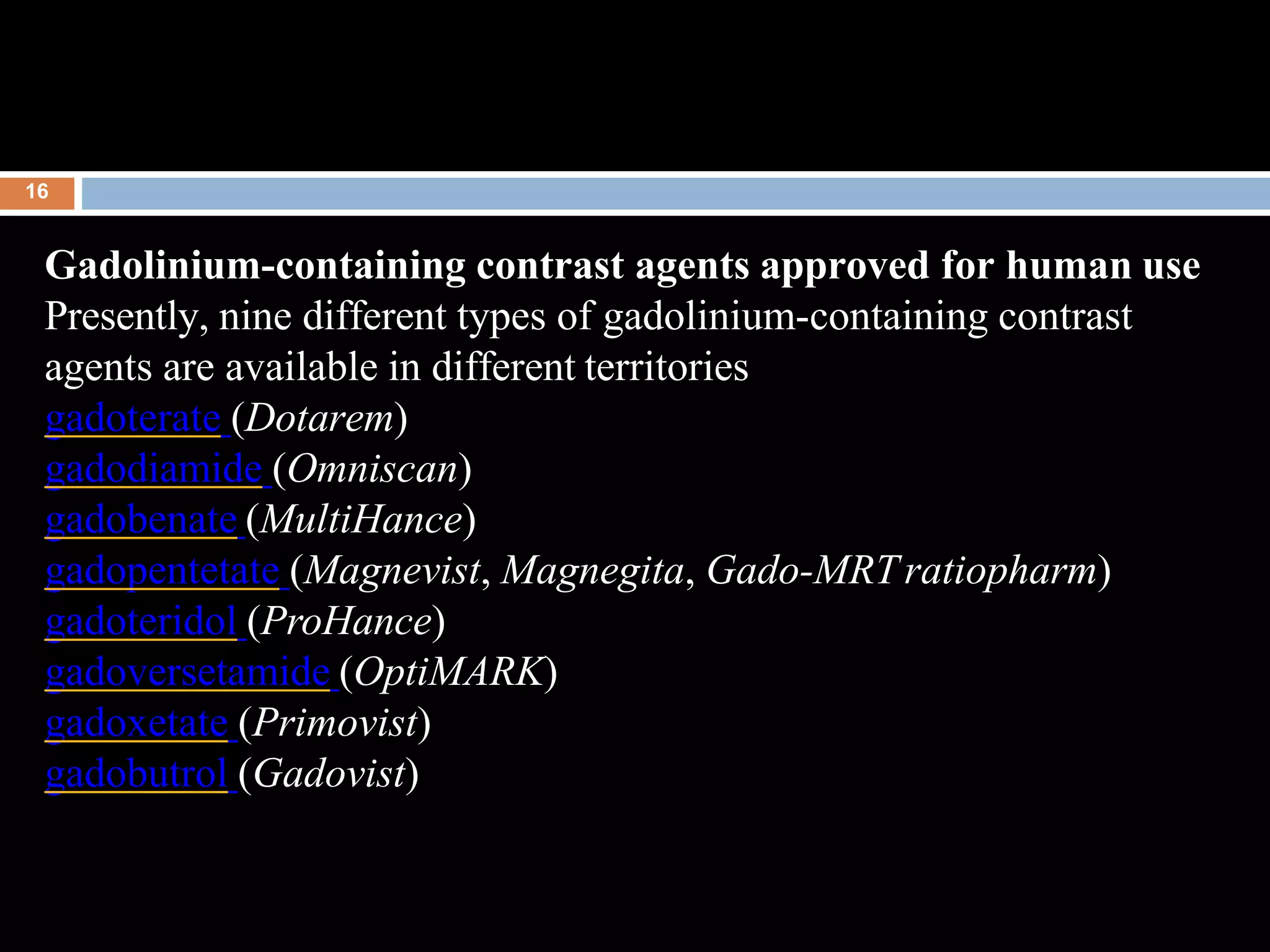 MRI Contrast Agent & Its Principle | PPTX