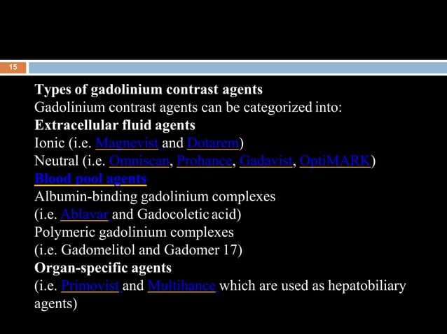 MRI Contrast Agent & Its Principle | PPTX