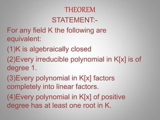 Abstract algebra - Algebraic closed field, unit - 2 , M.Sc. l semester ...