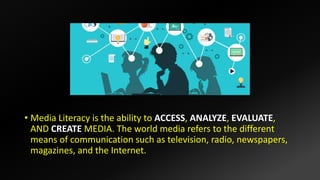Three Literacy: Media, Information, Technology Literacy. | PPTX