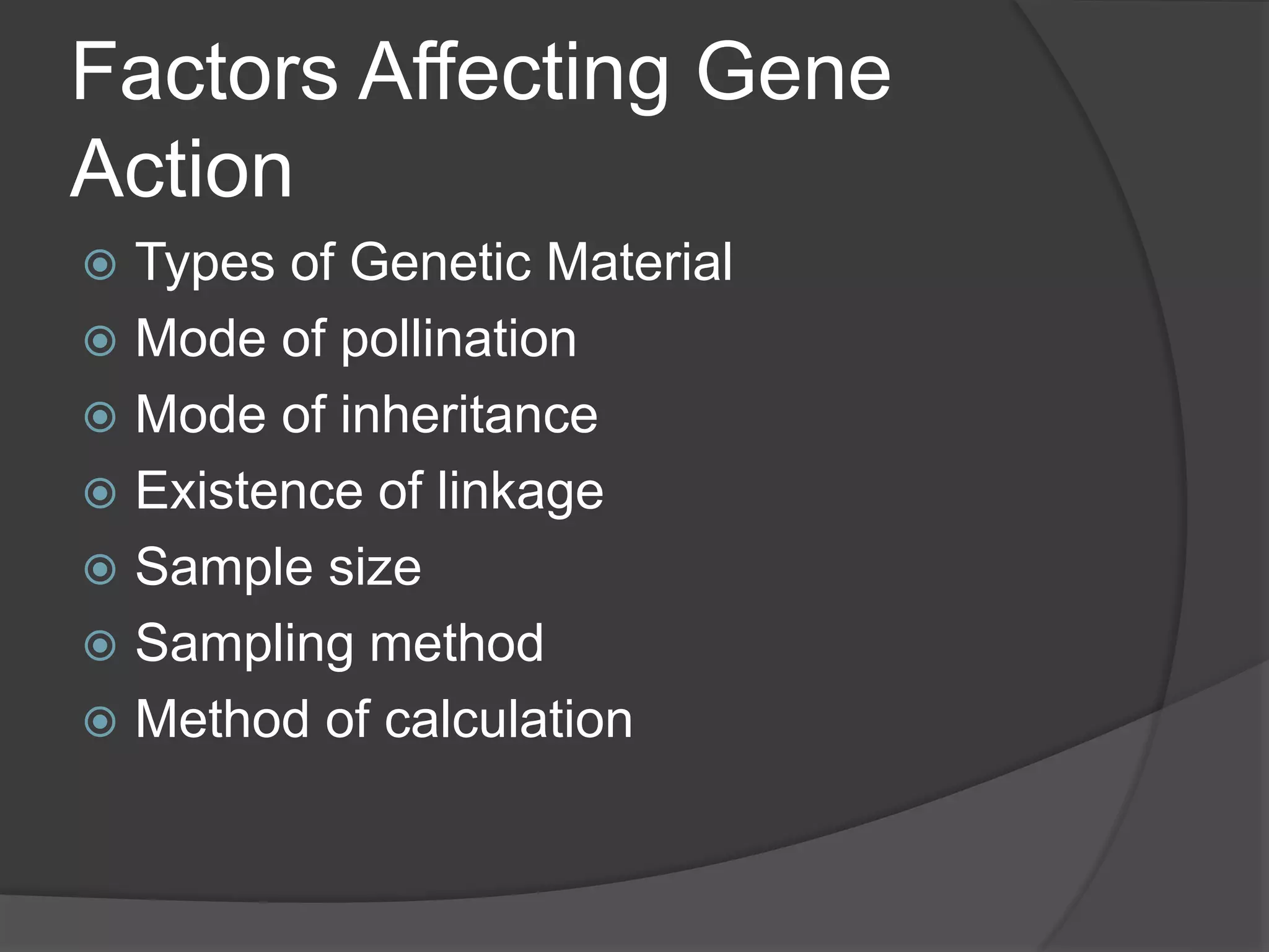 Gene action in breeding plants | PPTX
