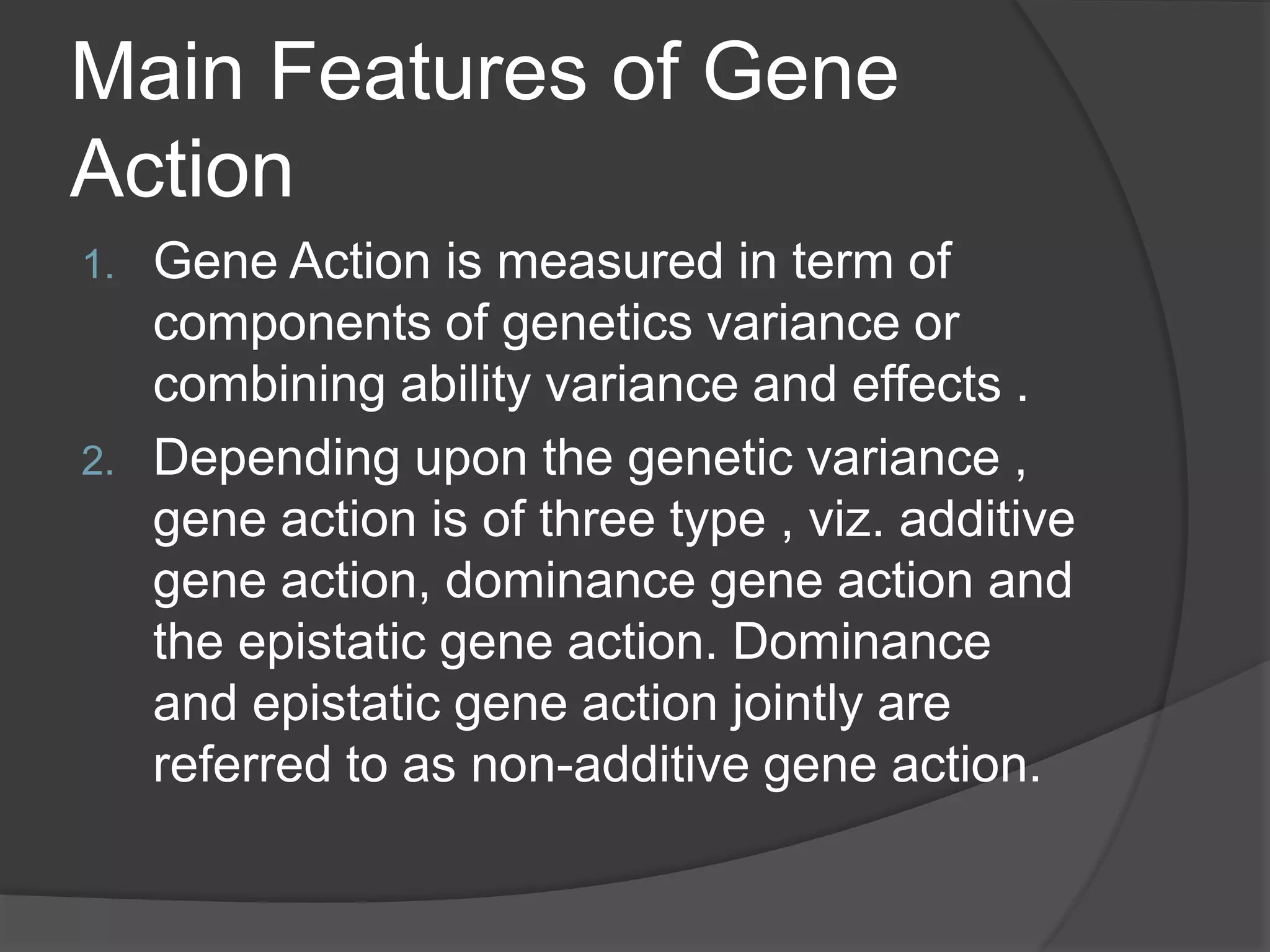 Gene action in breeding plants | PPTX