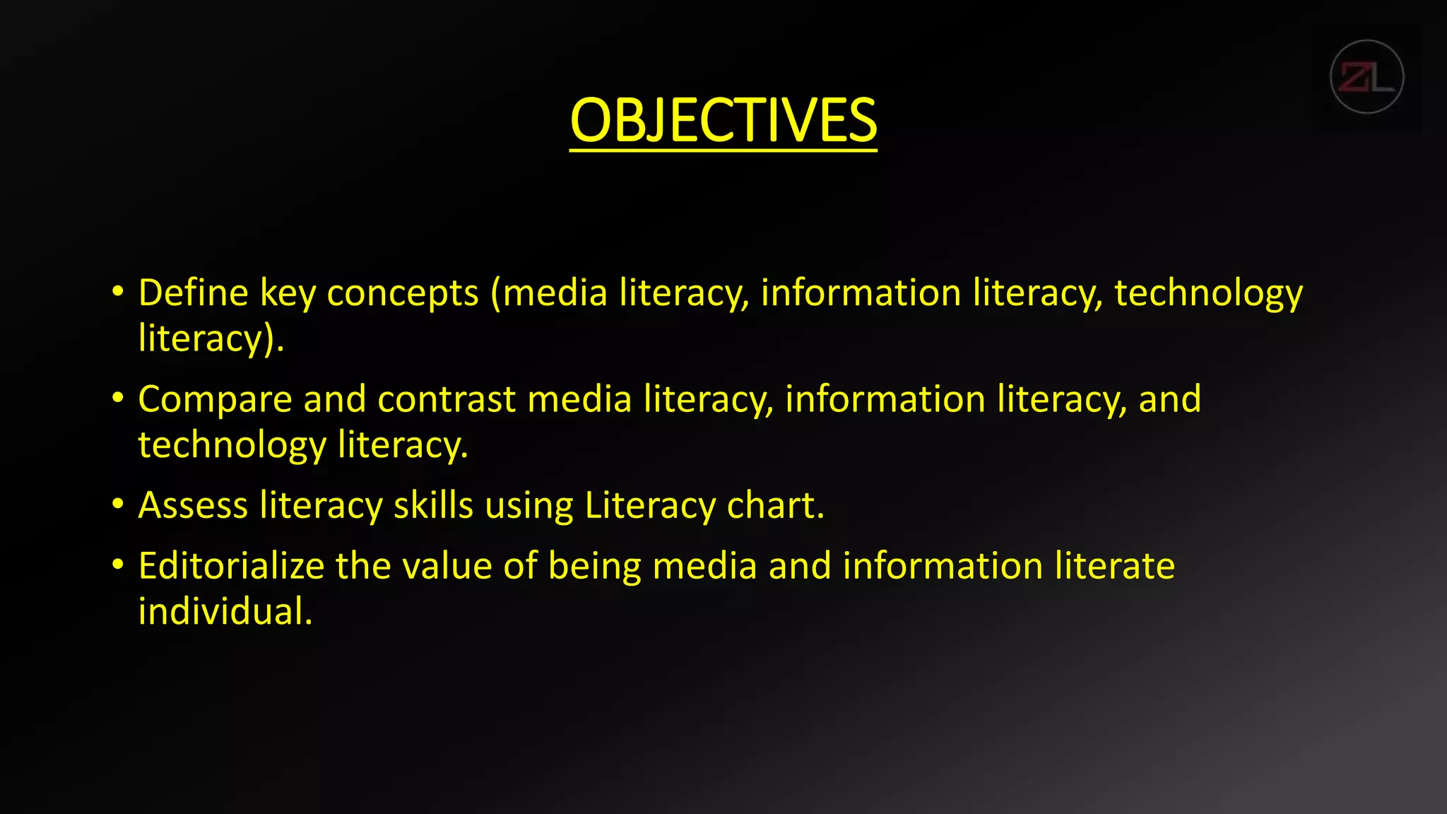 Media, information and technology literacy | PPTX