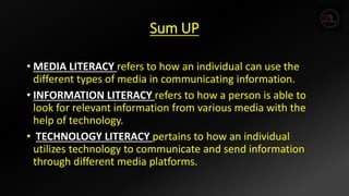 Media, information and technology literacy | PPTX