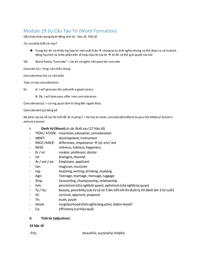 Module 19: Word Formation - HOCMAI English | DOCX