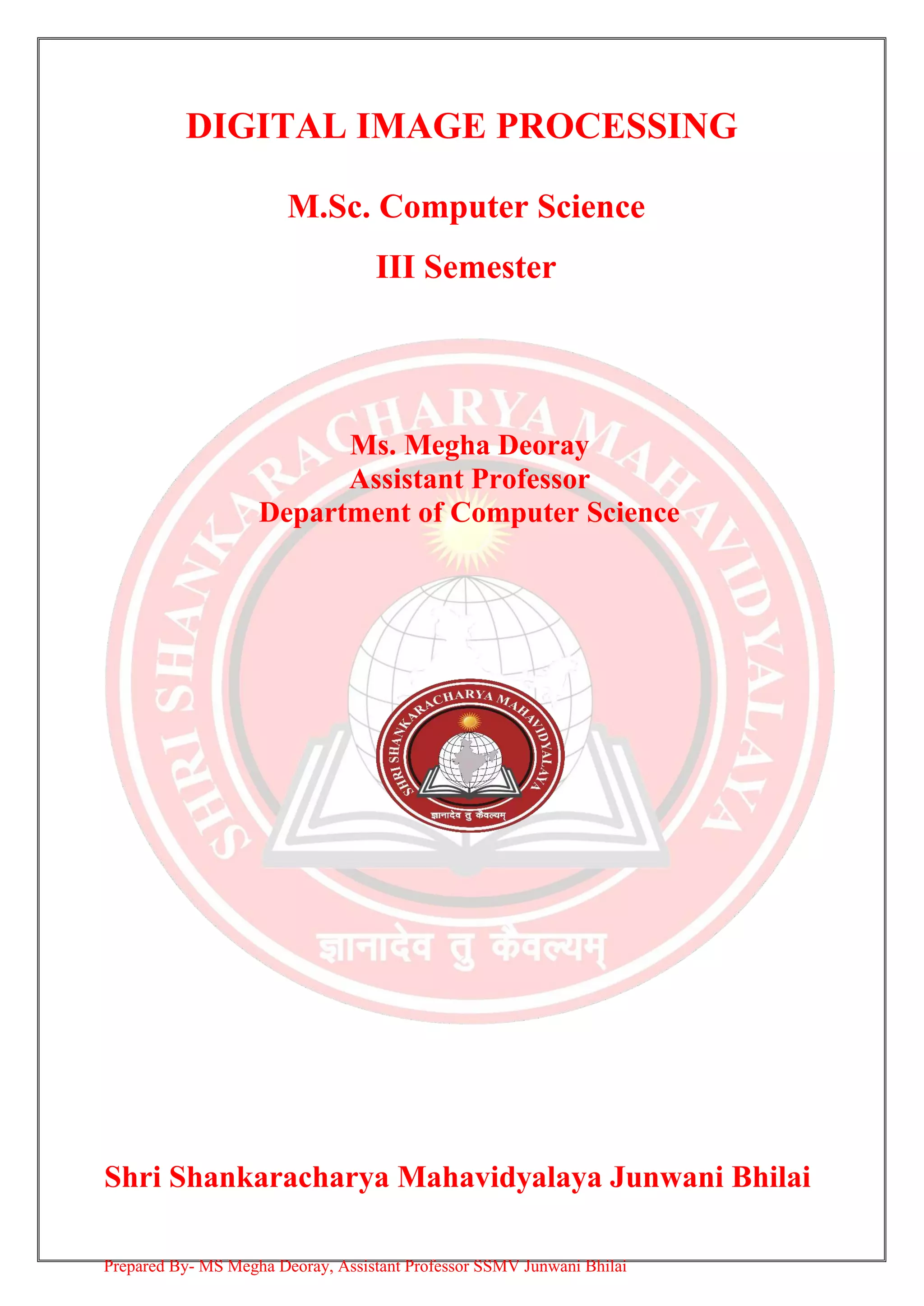 M.sc.iii sem digital image processing unit ii | PDF