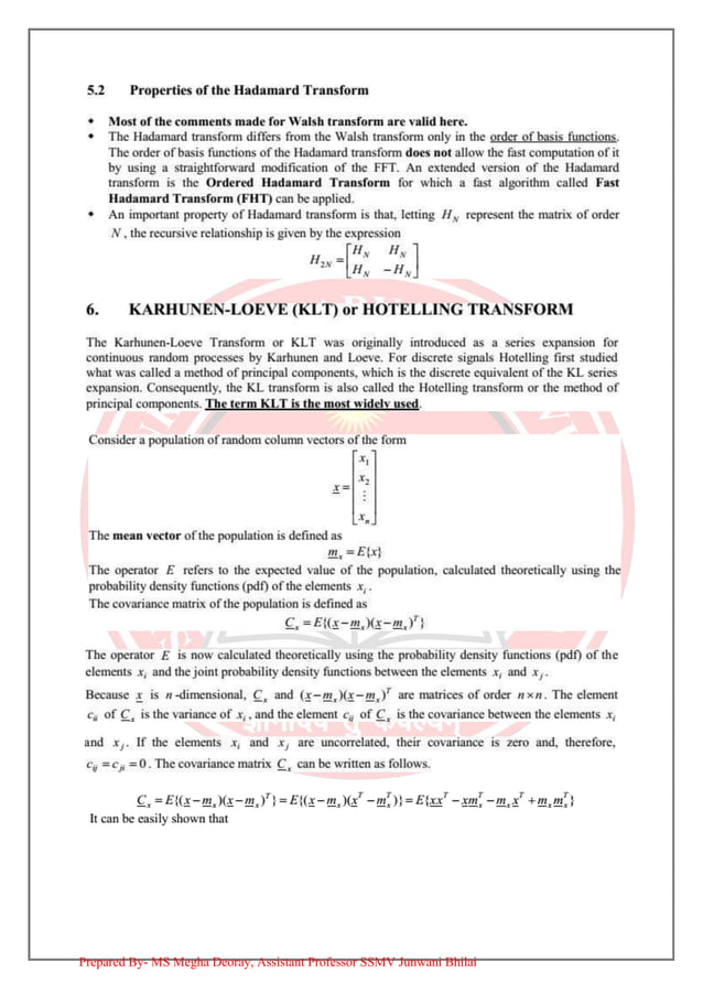 M.sc.iii sem digital image processing unit ii | PDF