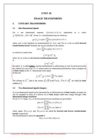 M.sc.iii sem digital image processing unit ii | PDF