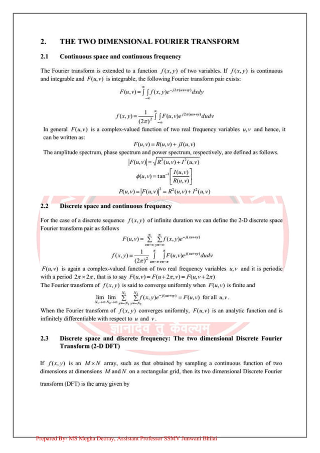 M.sc.iii sem digital image processing unit ii | PDF