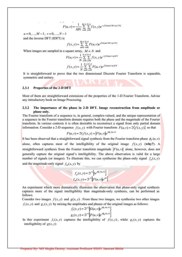 M.sc.iii sem digital image processing unit ii | PDF