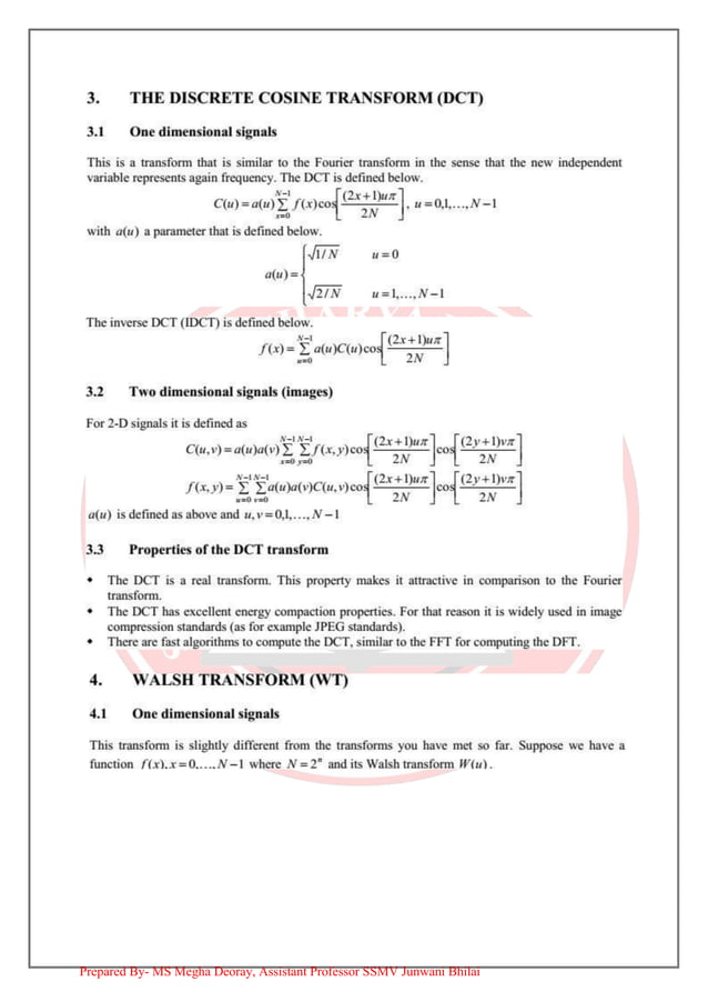 M.sc.iii sem digital image processing unit ii | PDF