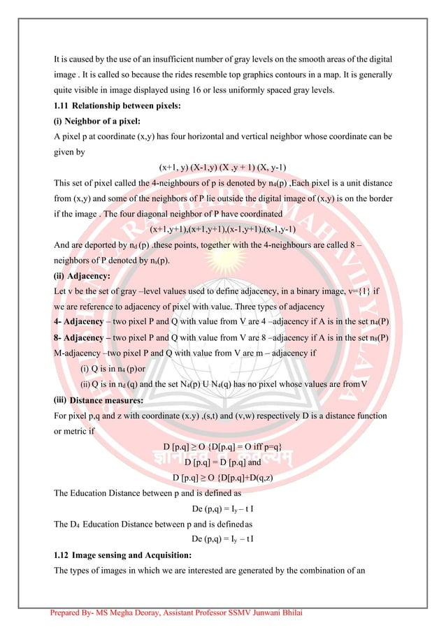 M.sc.iii sem digital image processing unit i | PDF