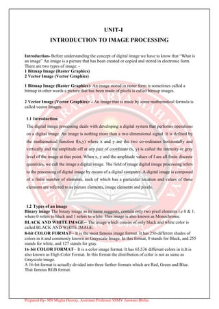 M.sc.iii sem digital image processing unit i | PDF