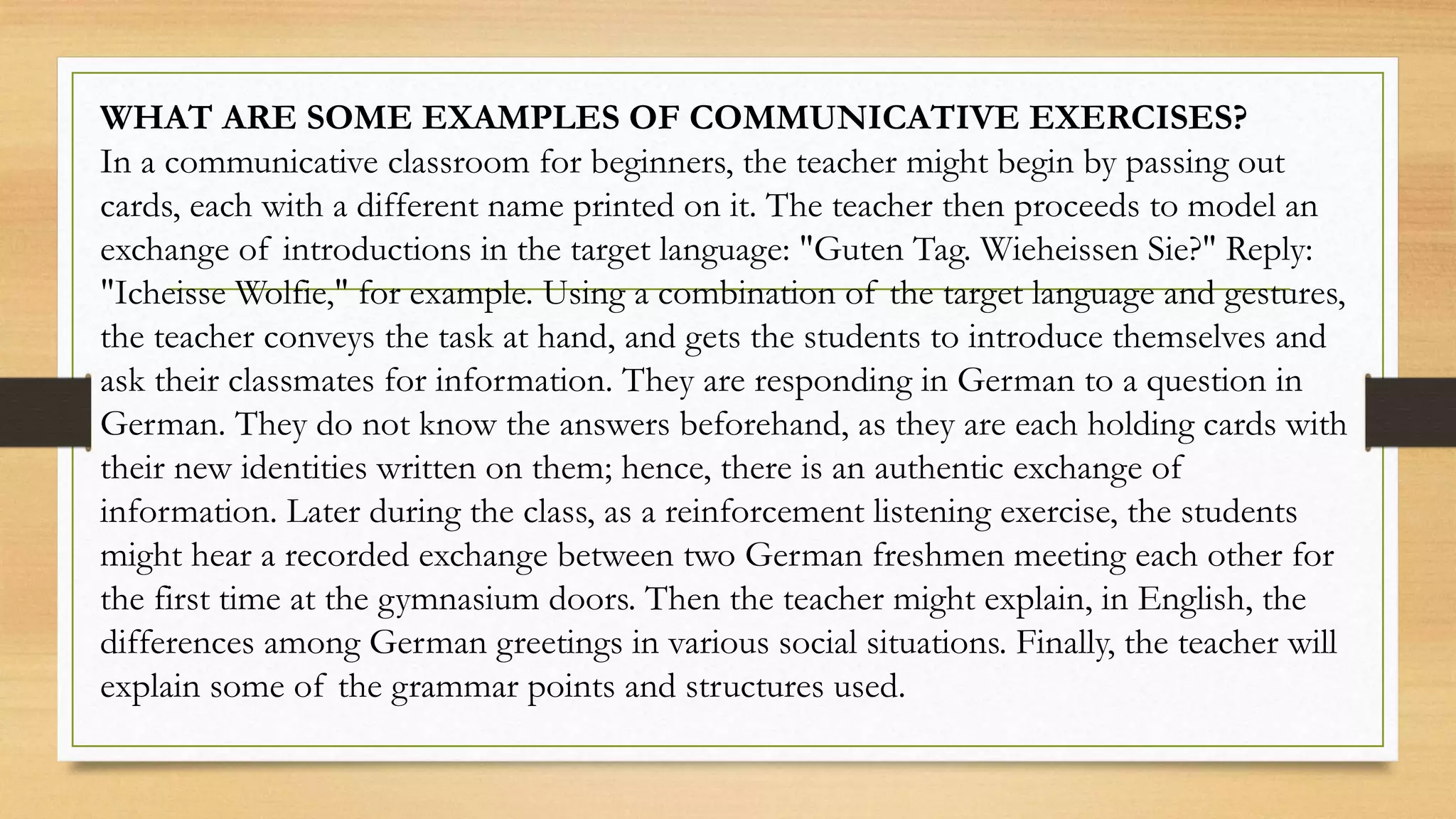 Communicative Language Teaching | PPTX | Education