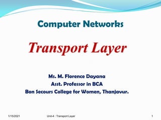 M.florence dayana computer networks transport layer | PPT