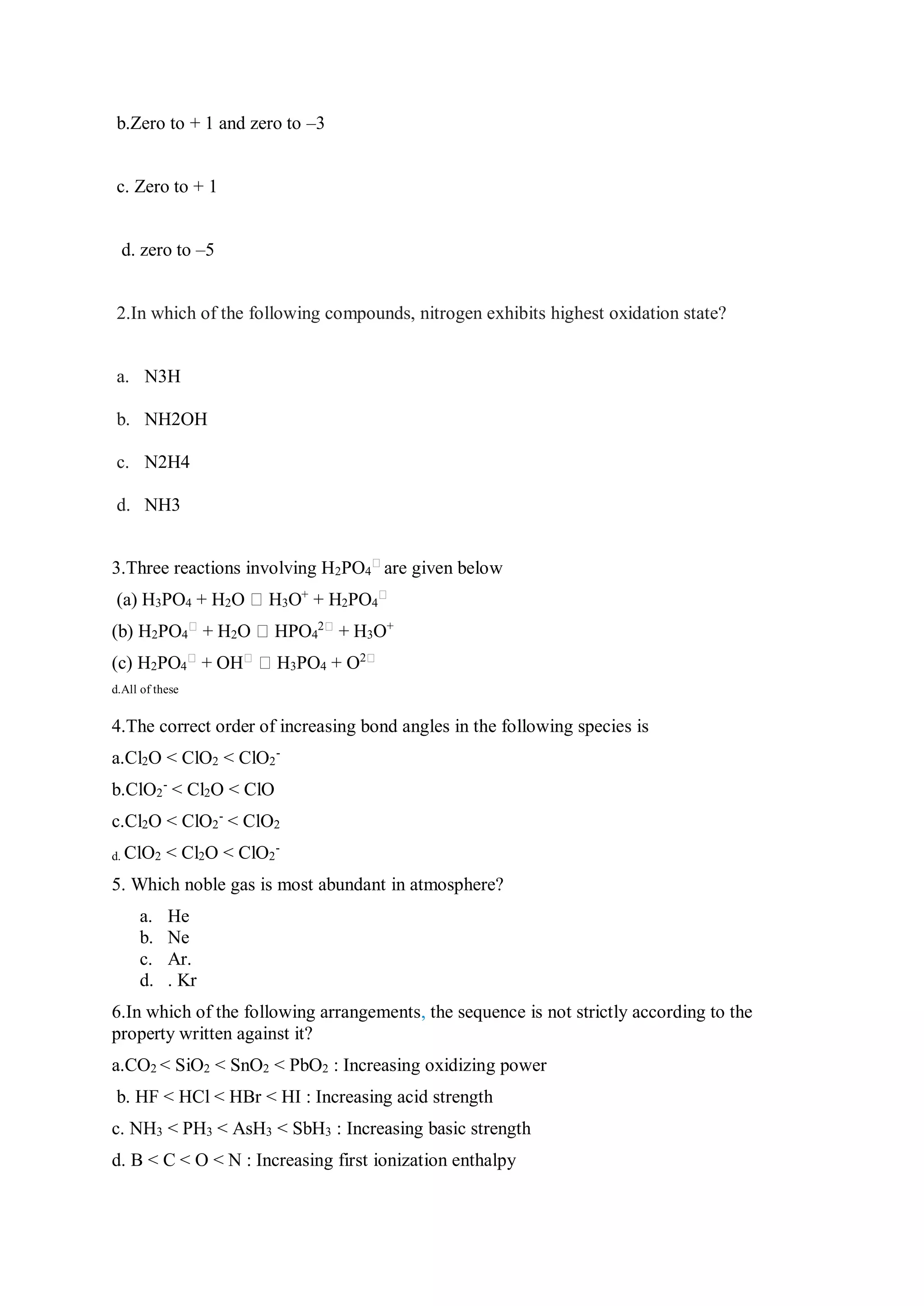 M.Sc.I Inorganic Chemistry Question paper | PDF