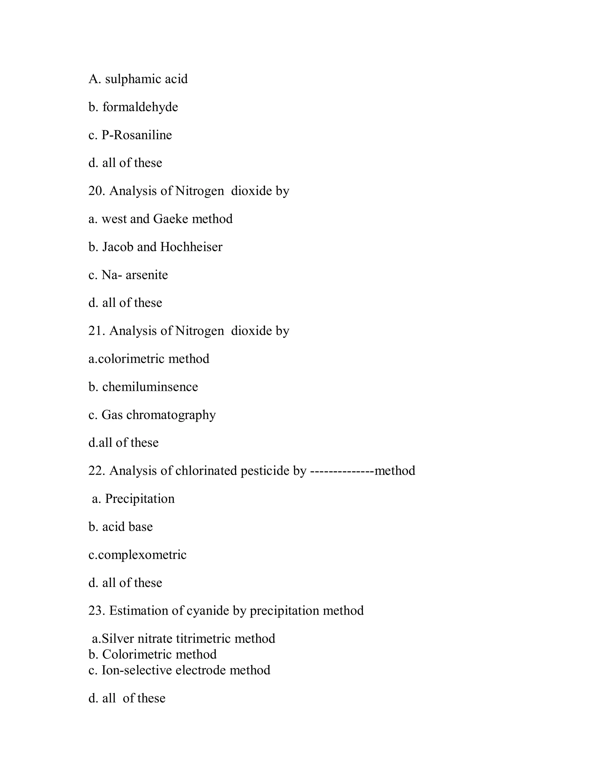 Analytical Chemistry (Questions ) | PDF