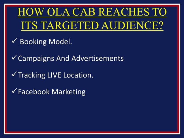 OLA cabs market Analysis and Trends | PPT