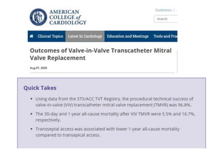 STEP BY STEP VALVE IN VALVE TMVR | PPTX