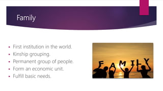 Social institutions and Types of Social Institutions: | PPTX