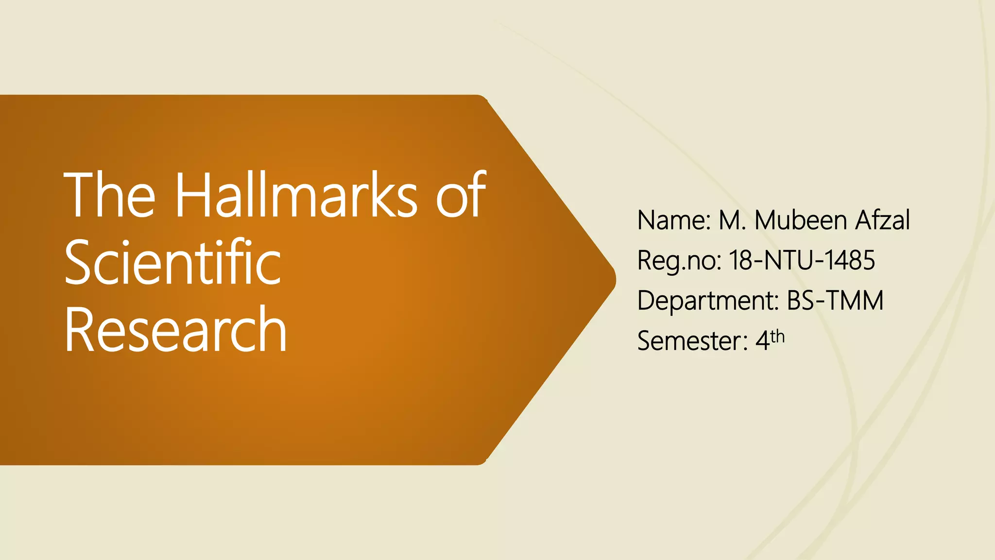 Hallmarks of Scientific Research | PPTX