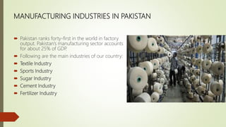 Manufacturing and Small Scale Industries of Pakistan | PPTX