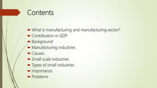 Manufacturing and Small Scale Industries of Pakistan | PPTX