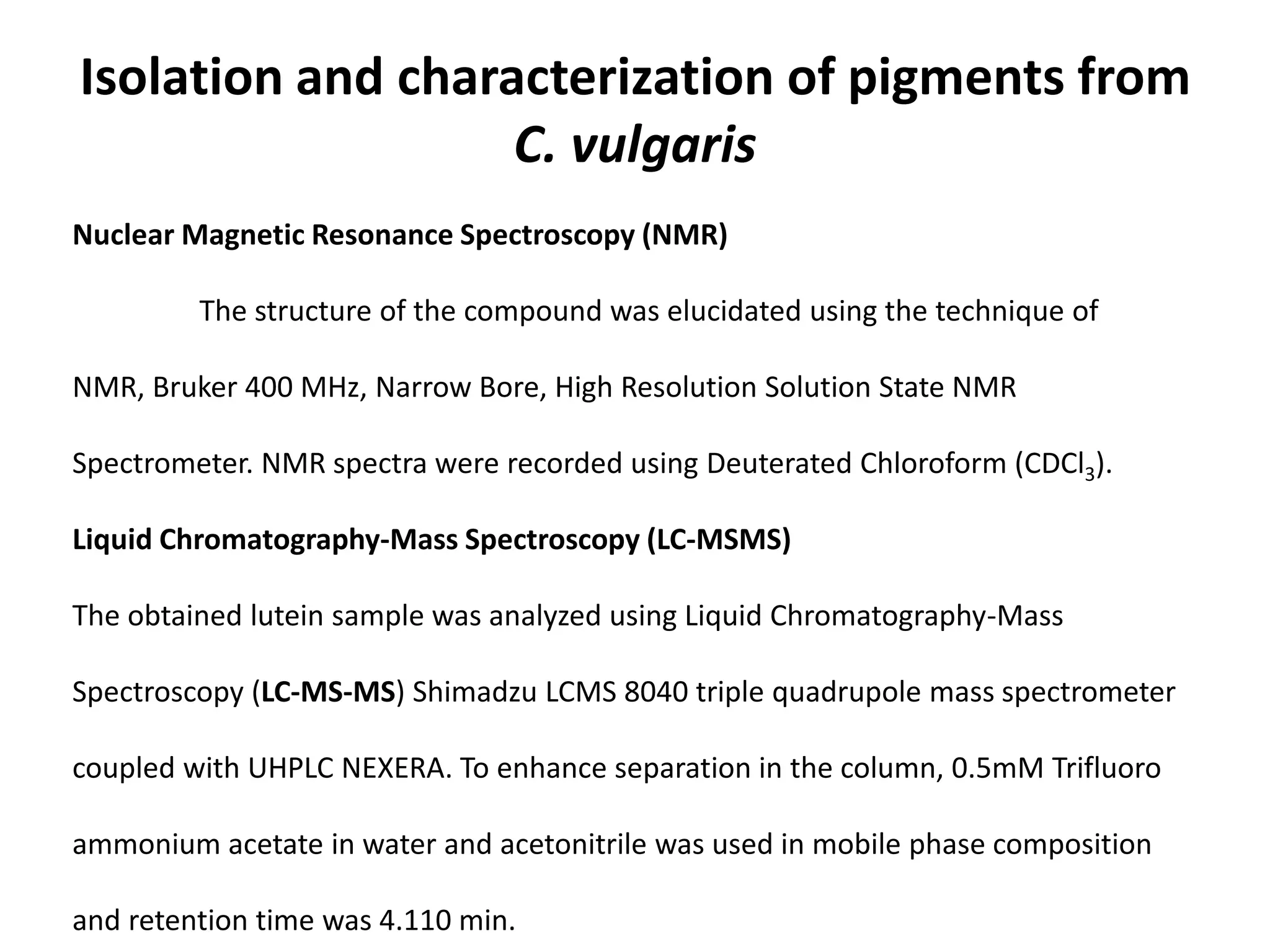 Metabolomic Profiling of Spent Biomass Of Marine Microalgae, Chlorella ...