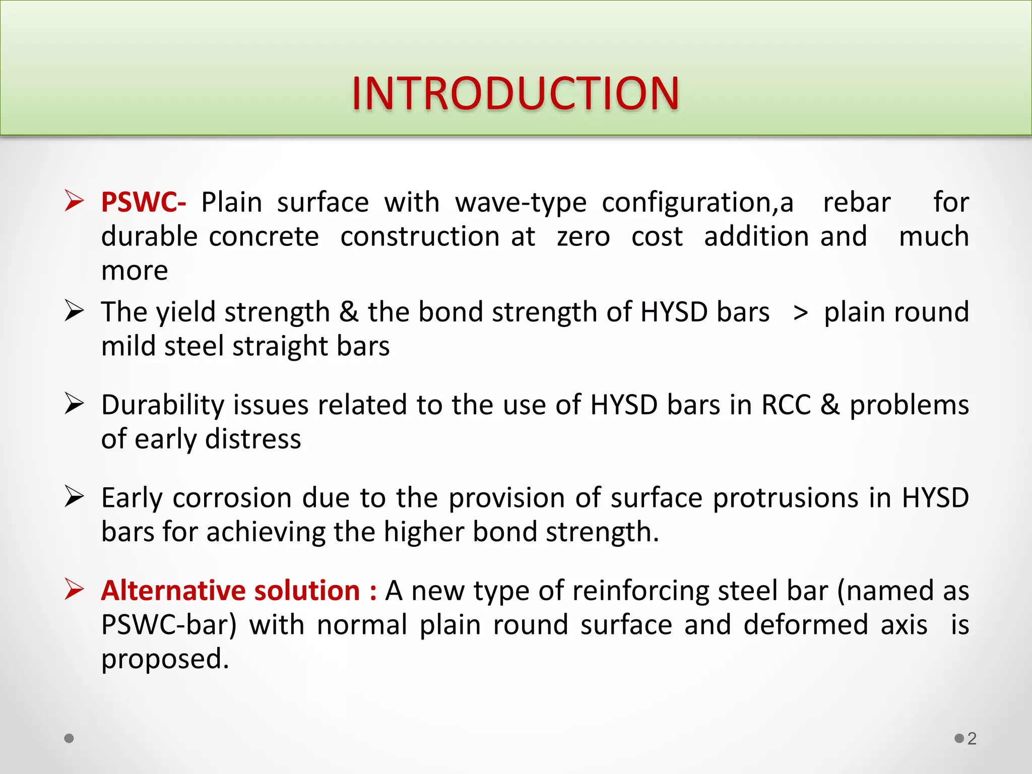 STUDY ON BOND MECHANISM OF PSWC BARS WITH CONCRETE | PPTX | Civil ...